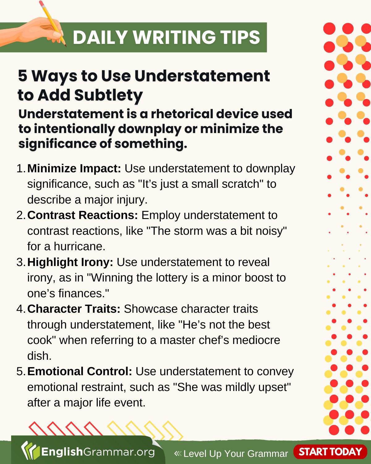 Understatement Meaning Understatement Figure Of Speech Concept In