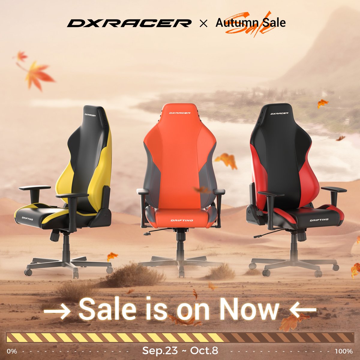 DXRACER X Our Autumn Sale is in full swing Don t miss out on up to 35 off selected chairs. Refresh your setup with seasonal savings today MidAutumnSavings DXRacer https t bqODqYLpKL