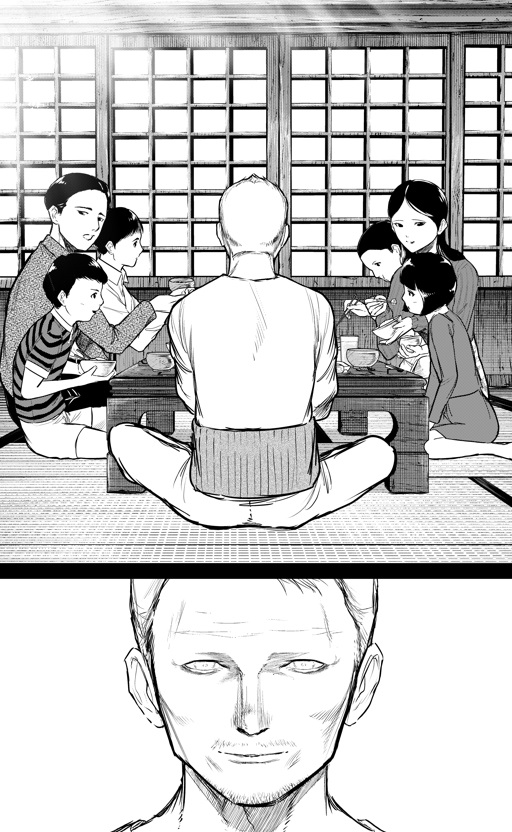 「ROPPEN-六篇-の第61話を脱稿しました。 三橋孝壮年期篇です。これで彼の過去篇は終わりです。 少年、青年、壮年、」宮下暁の漫画