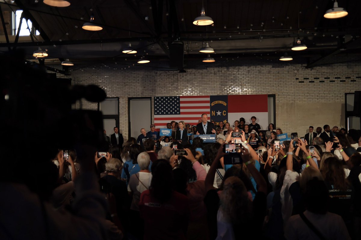 Today in Raleigh, N.C., Doug Emhoff and Gwen Walz spoke at a ...