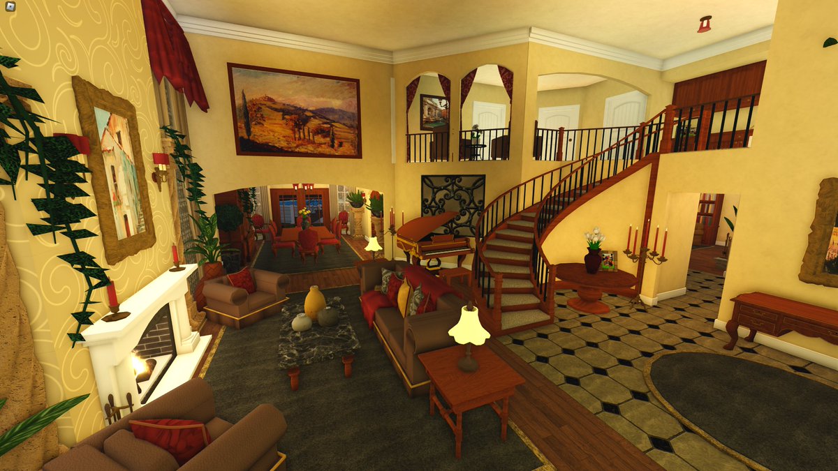 Bloxburg One Story Homes Tuscan One Story Mansion Floor Plan Bloxburg