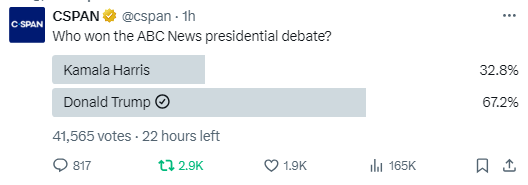 BREAKING REPORT: New post debate CSPAN POLL currently has Trump WINNING ...