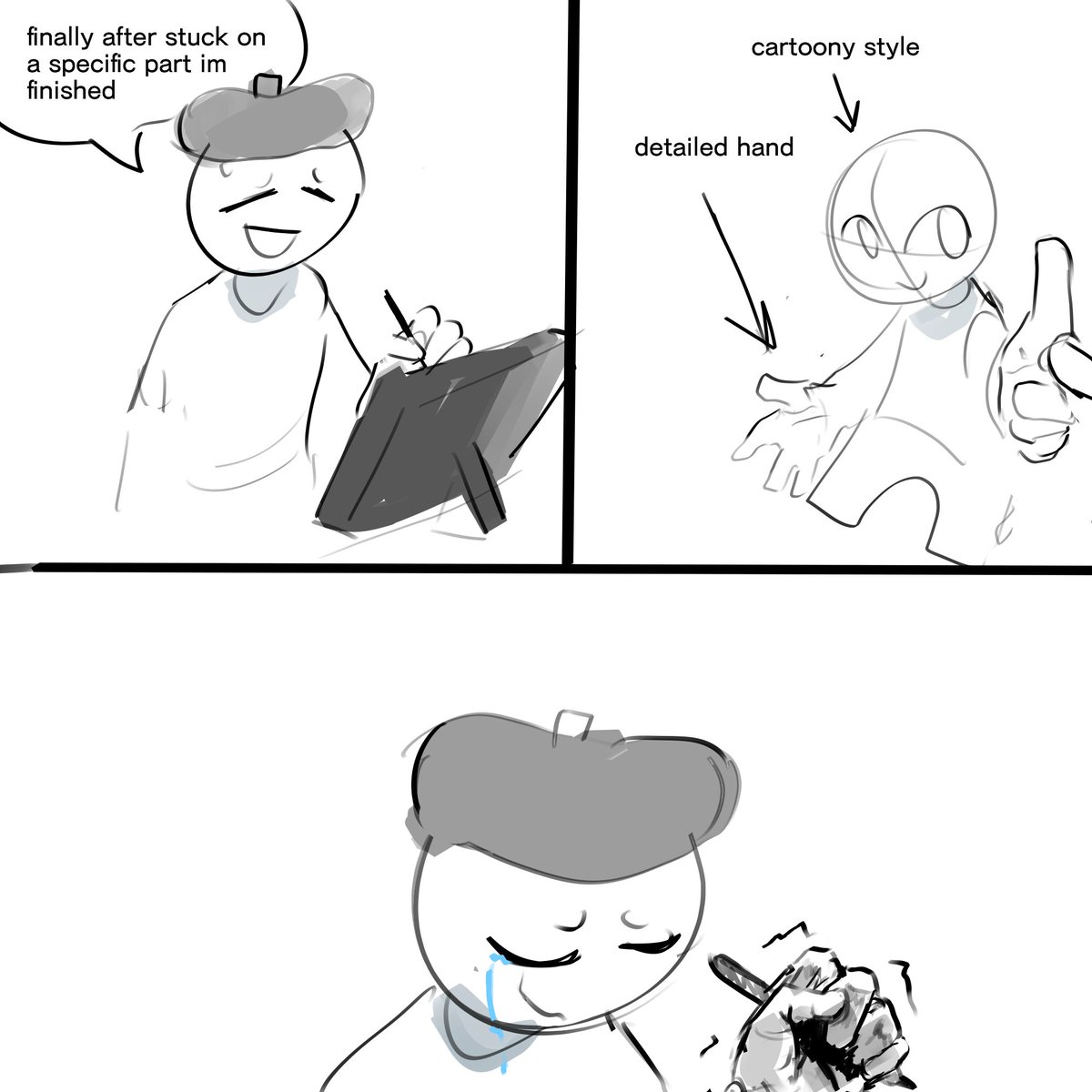 「drawing something too detailed it dosent match the art style」murace (1 ...