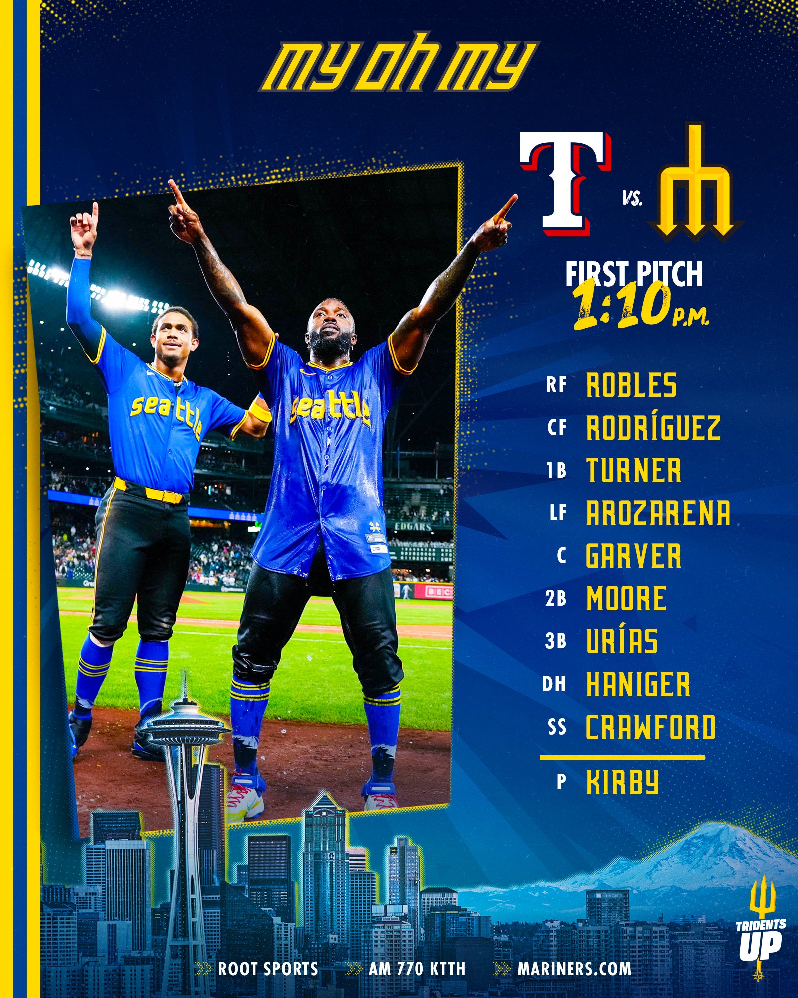 Seattle Mariners on X Closing out the series. TridentsUp Para cerrar la serie. ArribaTridentes ROOTSPORTS NW AM 770 KTTH https t oAfl0KG6mC X
