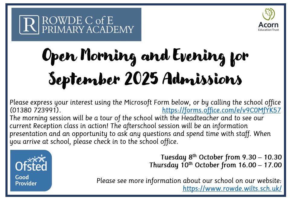 Welcome to Rowde C of E Primary Academy