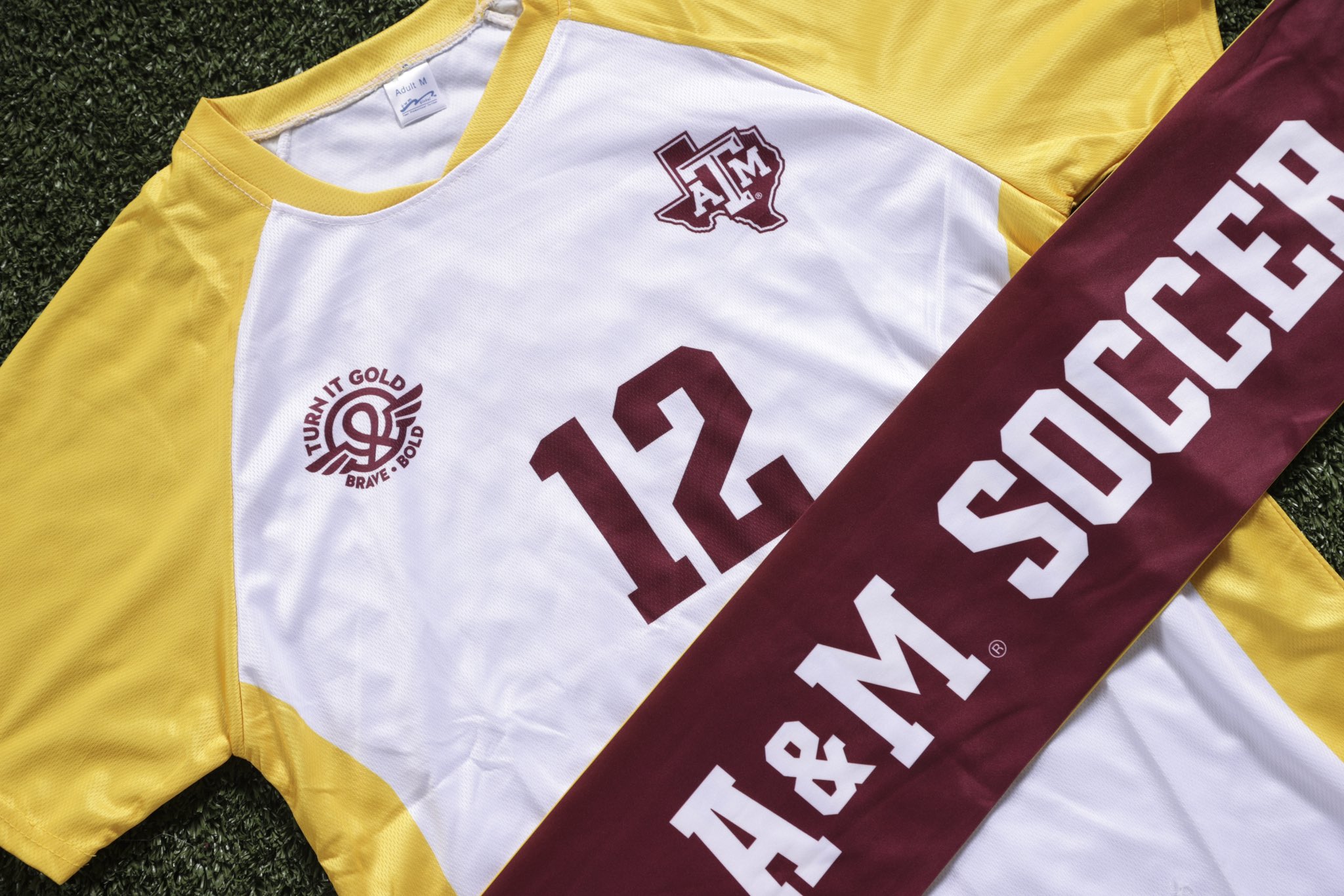 Aggie Soccer T Shirts Adidas Texas A&M University Aggies #12 Soccer