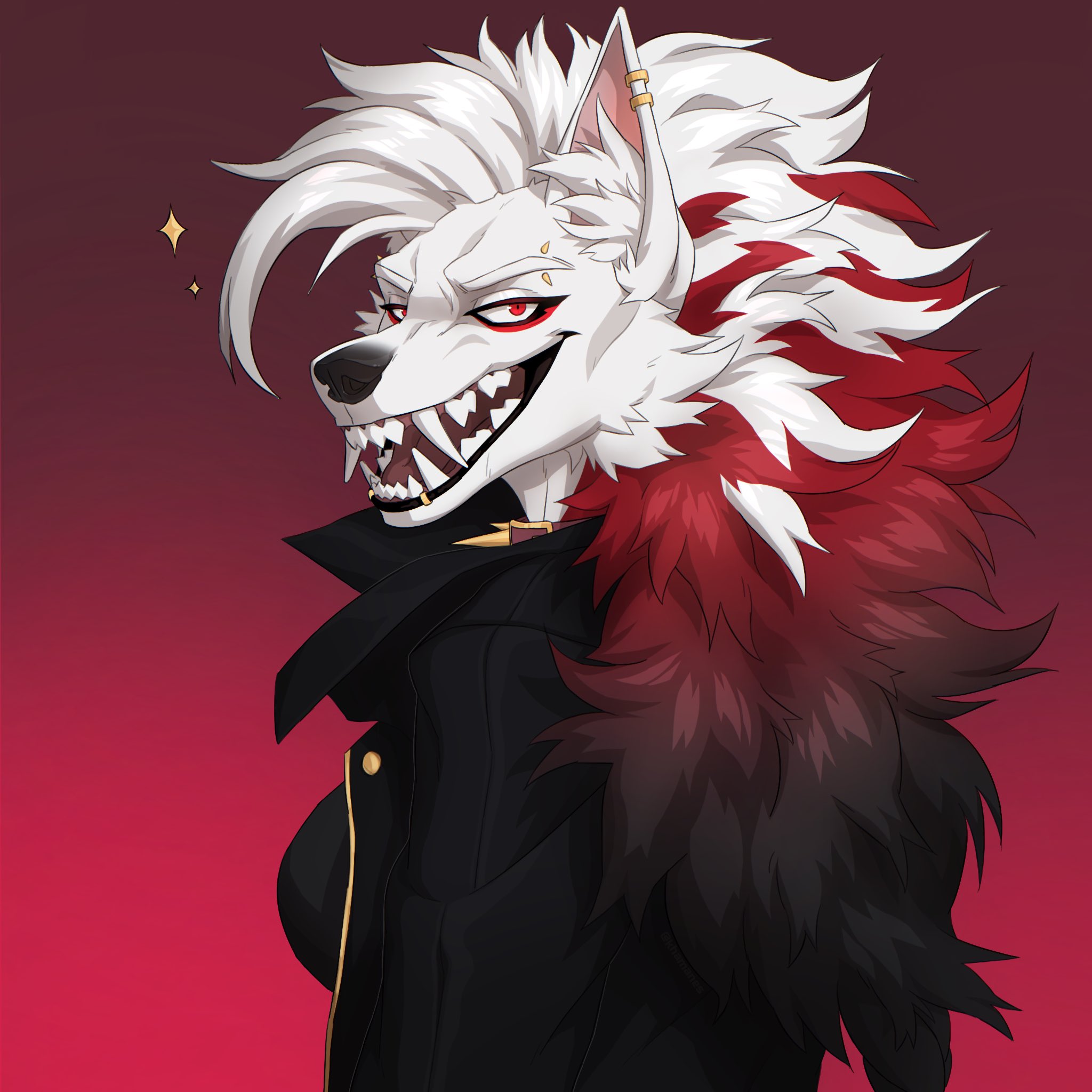 White Wolf Furry Male ArtStation Hunk Furry