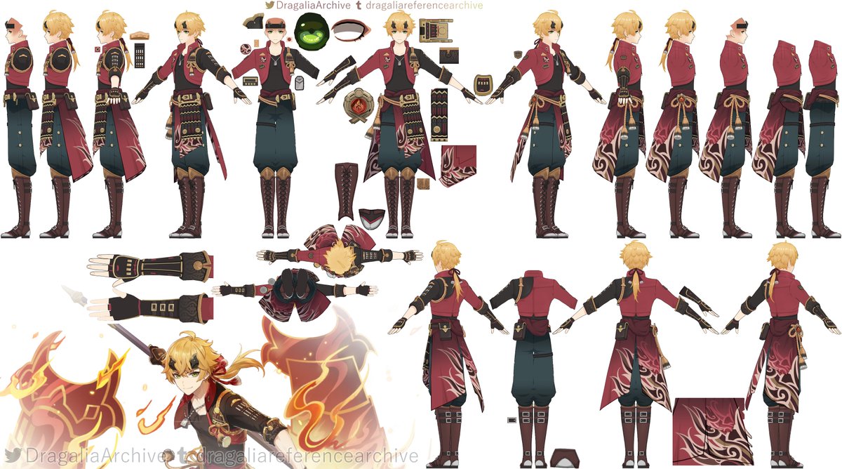 Model references for -Kinich -Chevreuse -Kujou Sara -Thoma Genshin ...