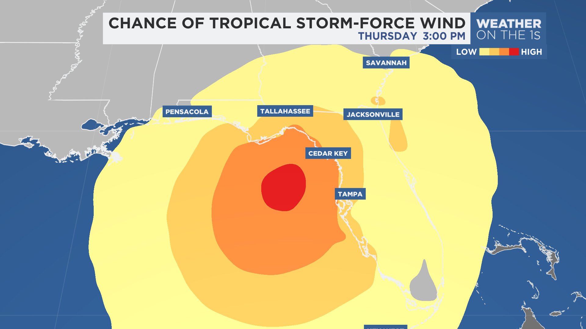 Large Florida Wind Map