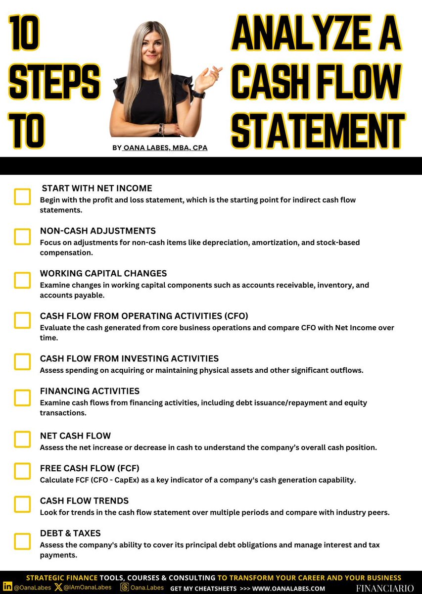 How to Analyze a Cash Flow Statement in 10 Steps https://t.co ...