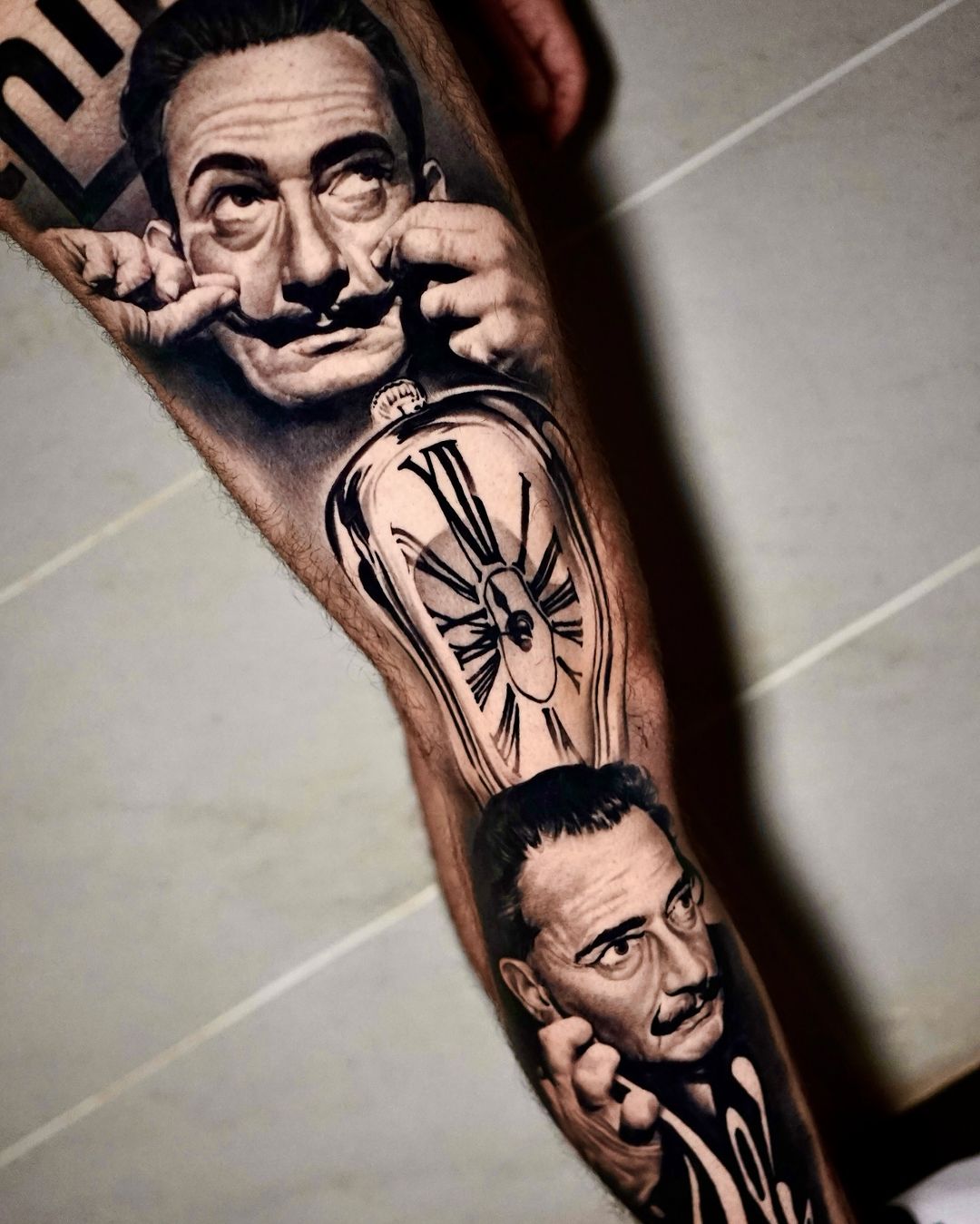Salvador Dali Portrait Tattoos