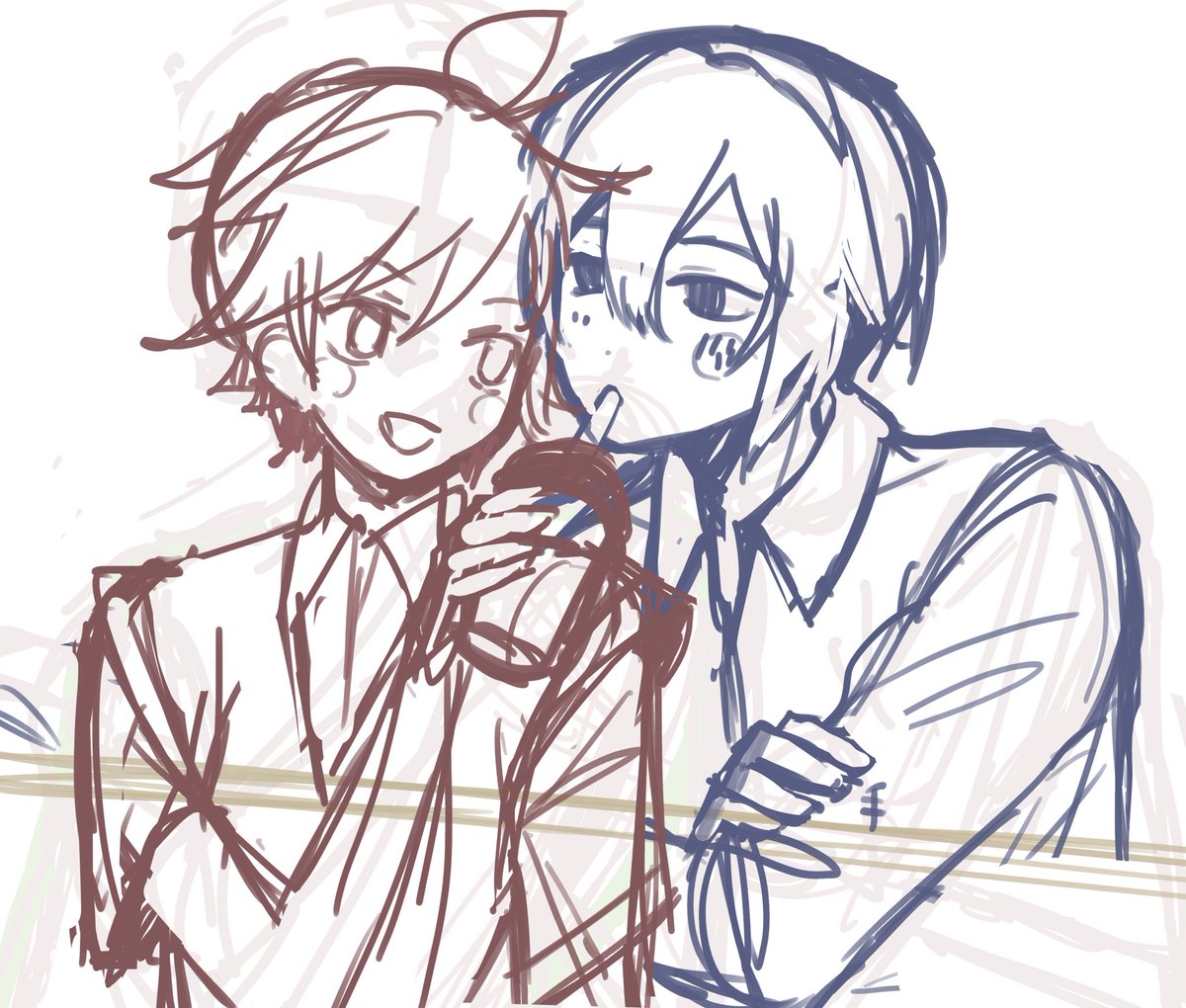 「🎵レンカイ下書き交換🎵 線画あおじゅさん( @xAoJux ) 」パウの漫画