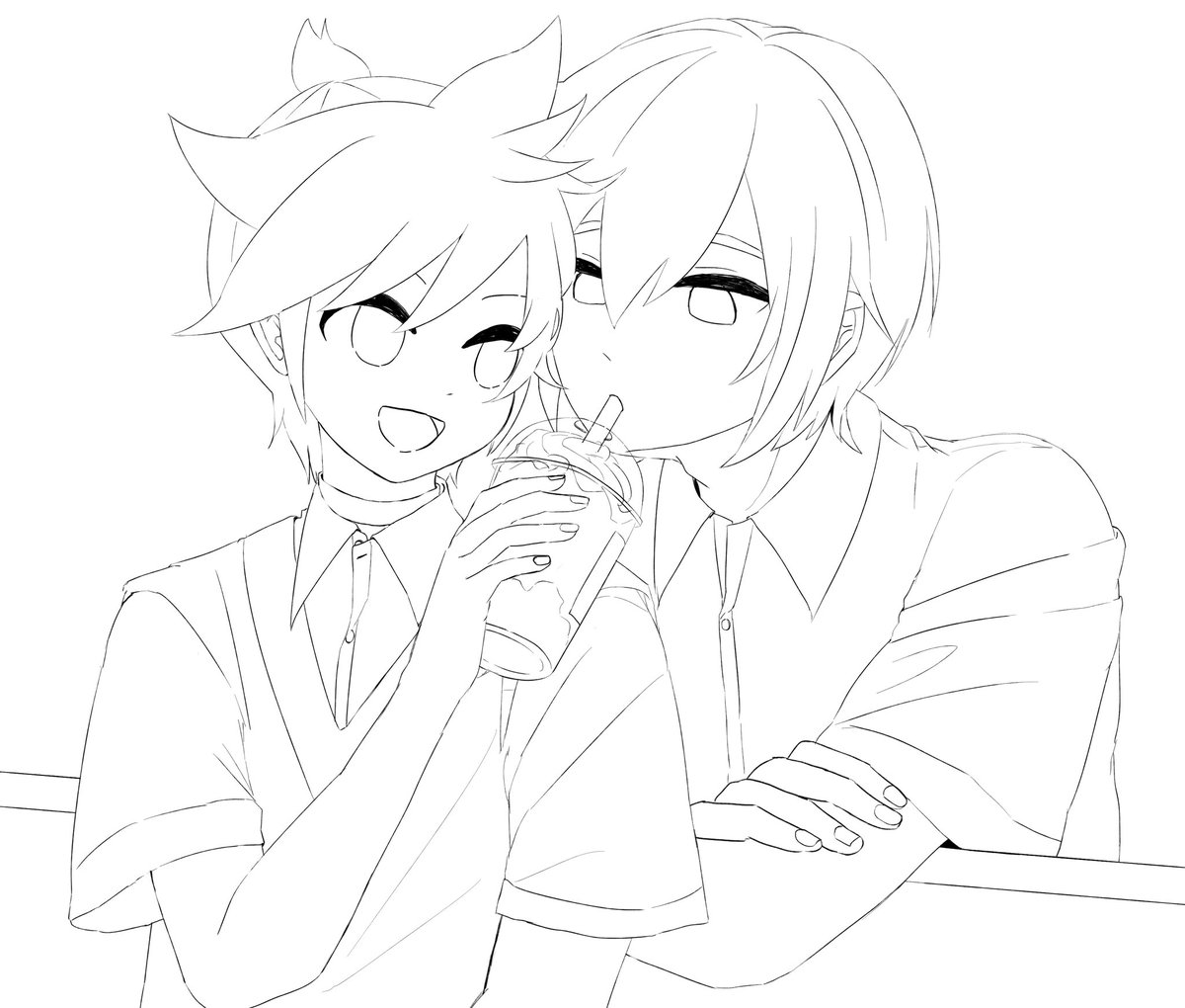 「🎵レンカイ下書き交換🎵 線画あおじゅさん( @xAoJux ) 」パウの漫画