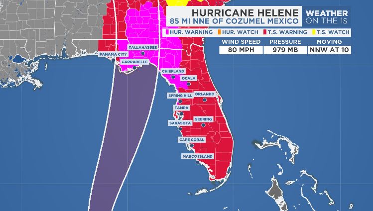 Large Florida Wind Map