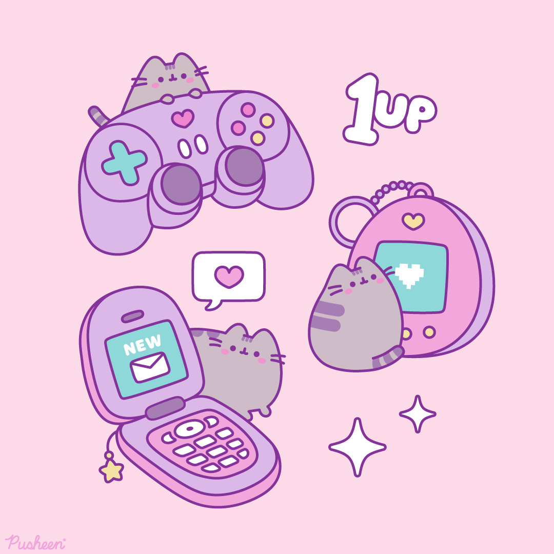 Pusheen the cat(@Pusheen ):She's busy 💗 🎮