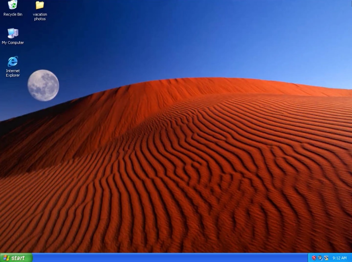 Windows Xp Red Moon Desert Wallpaper Oceana California Stock Photos
