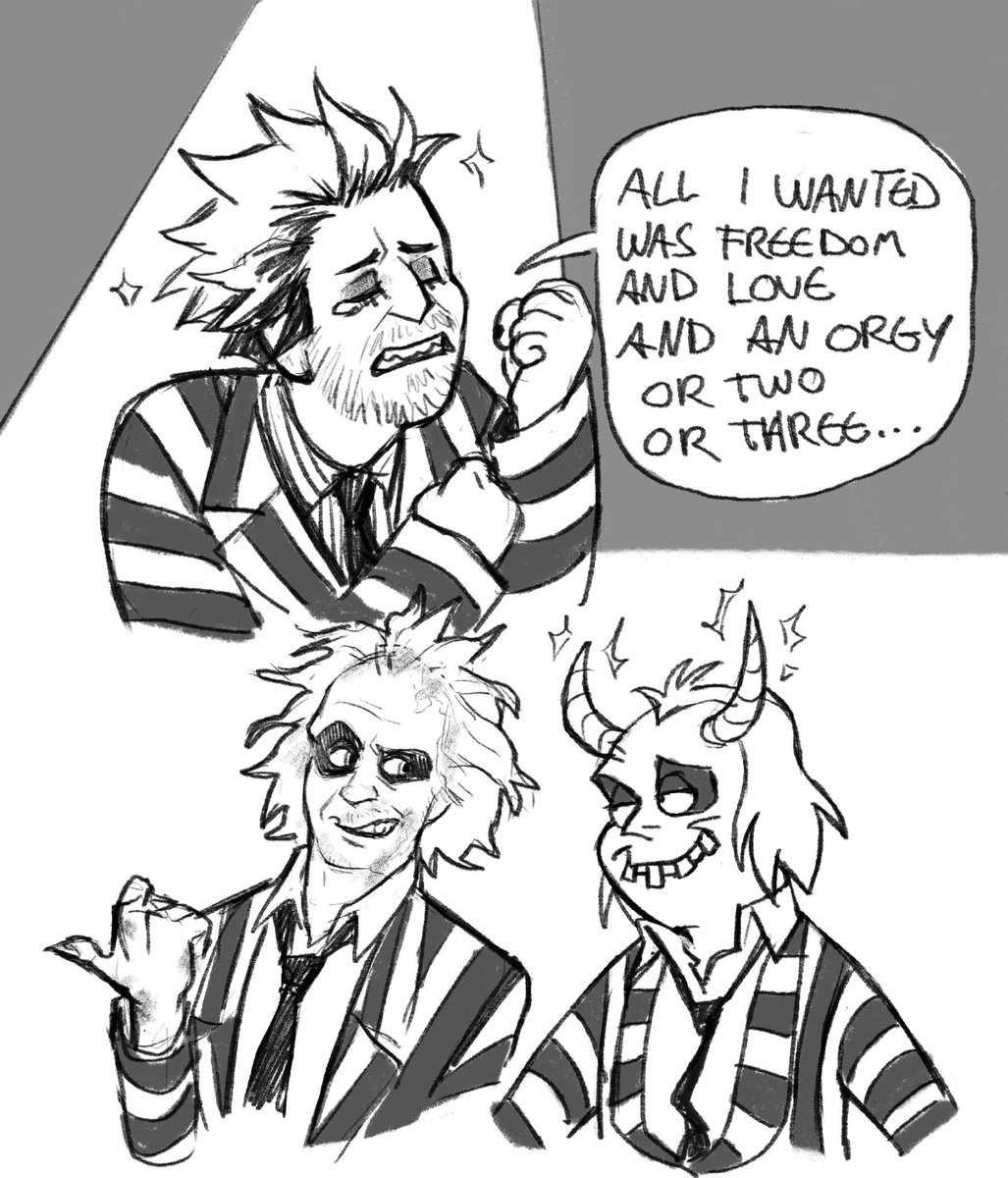 「im always reposting the same beetlejuice doodles so i dug th」Spike R ...