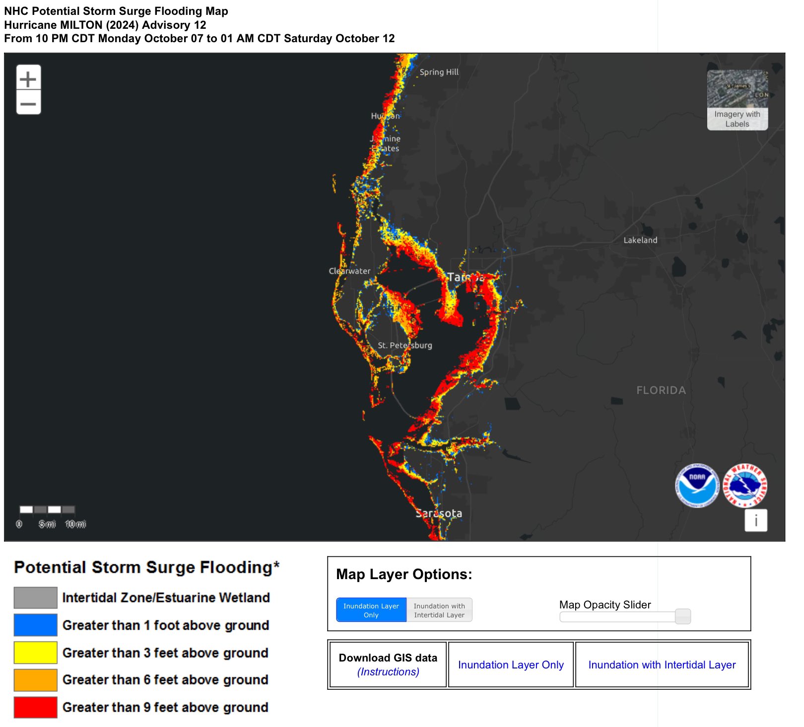 Tampa Bay Storm Surge Map Storm Surge Potentials Across Tampa Bay
