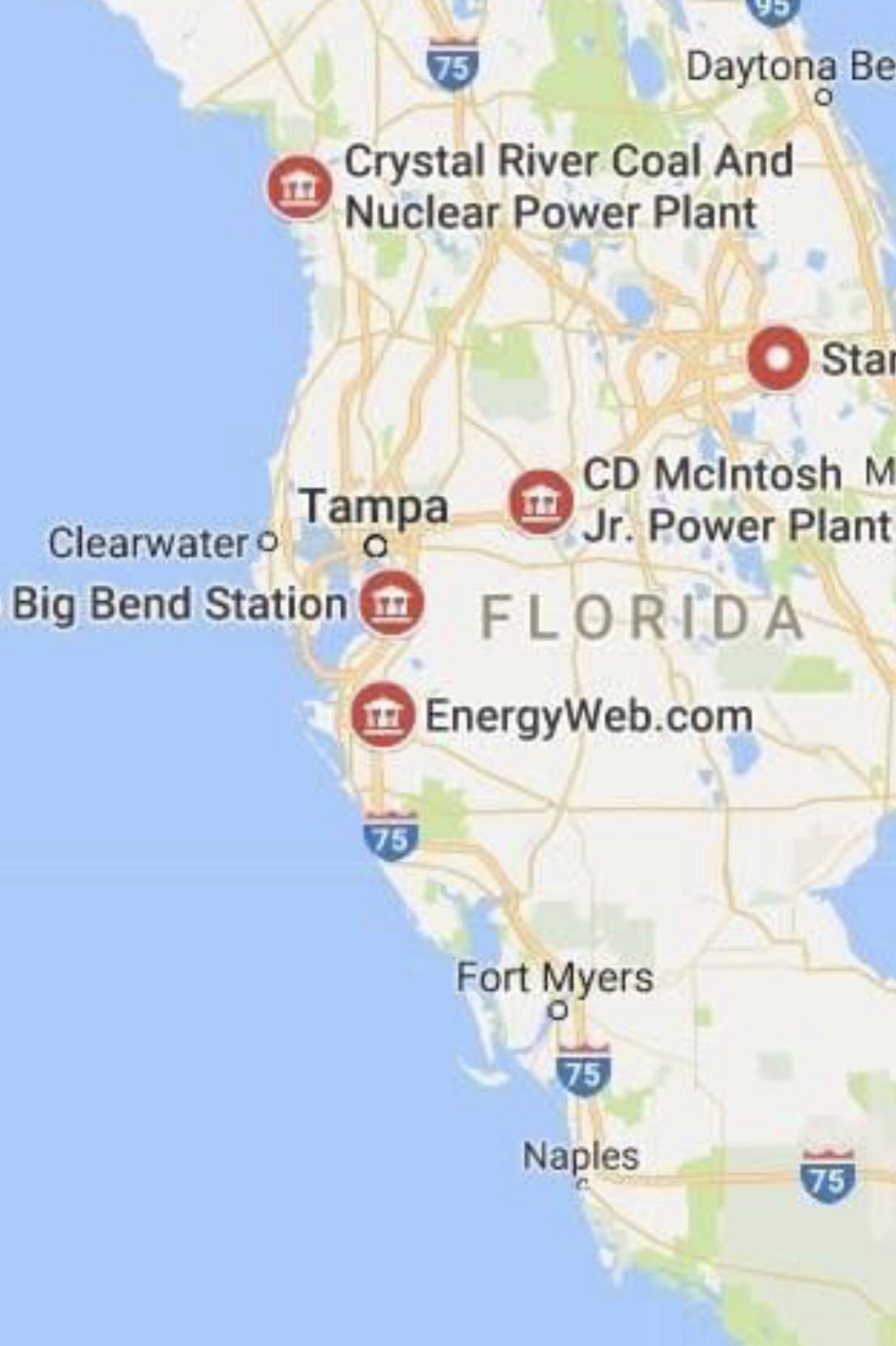Nuclear Power Plant Florida Map