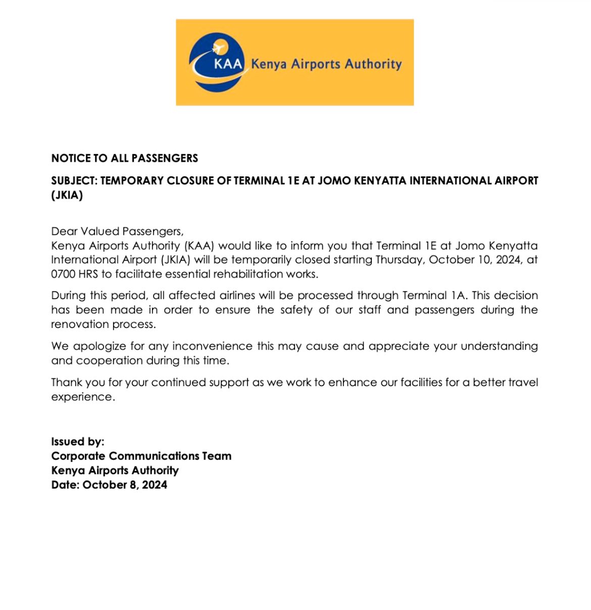 Kenya Airport Authority Logo