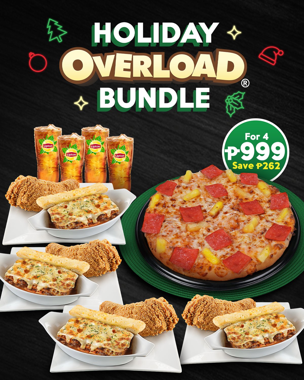 Greenwich Pizza on X Ber season means more bundles of SarapToFeelG with Greenwich Holiday Bundle Enjoy 9 Hawaiian Overload 4 Lasagna Chicken Combo with drinks for only P999. Order