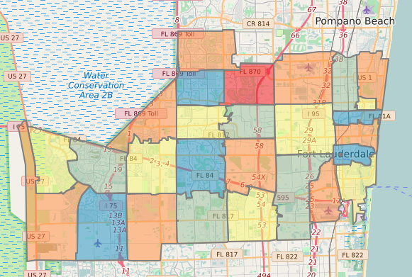 Florida Area Code Map