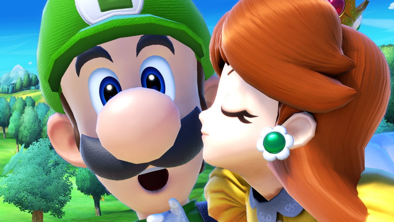 Princess Daisy And Luigi Kissing