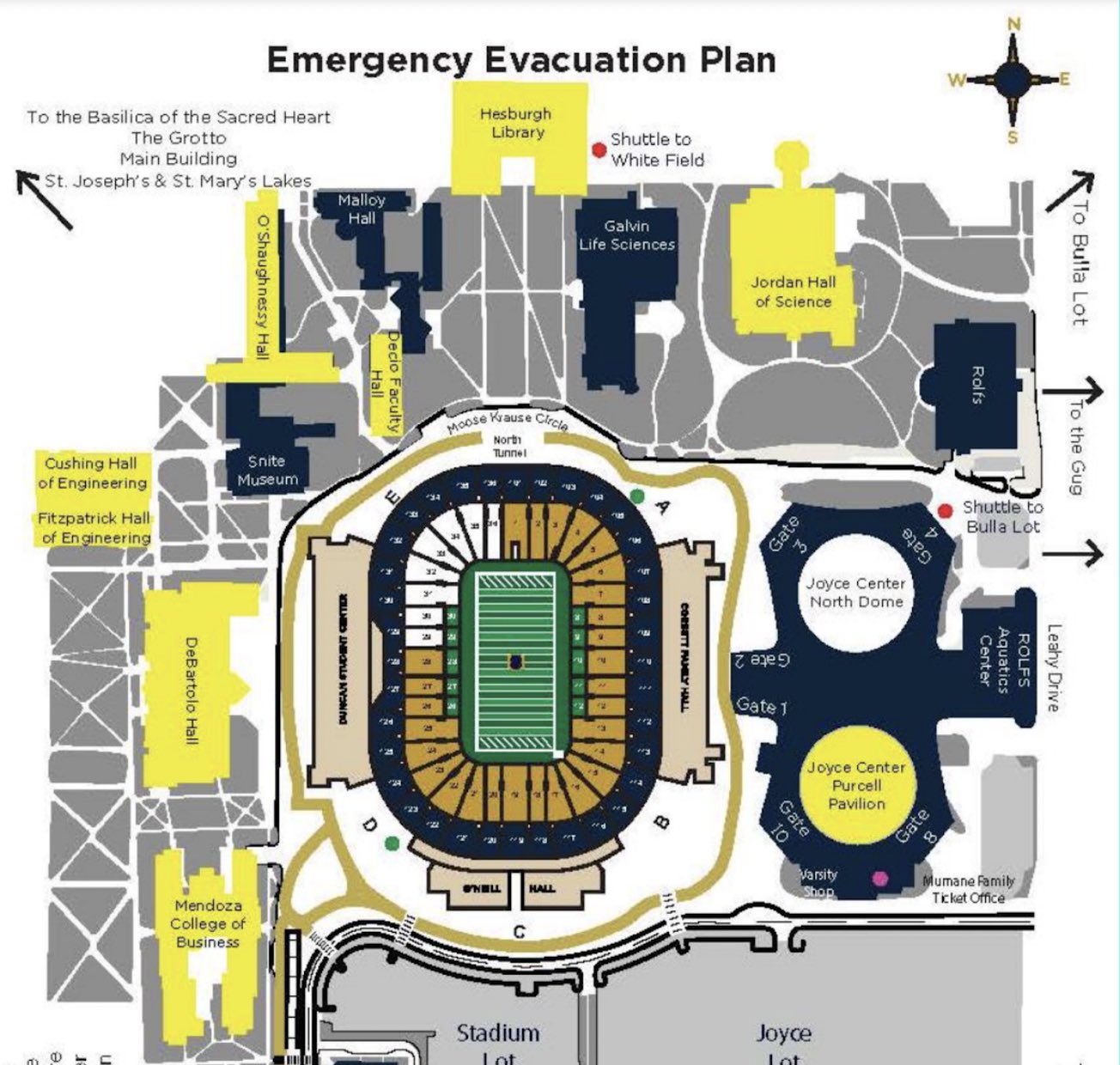 Notre Dame University Campus Map