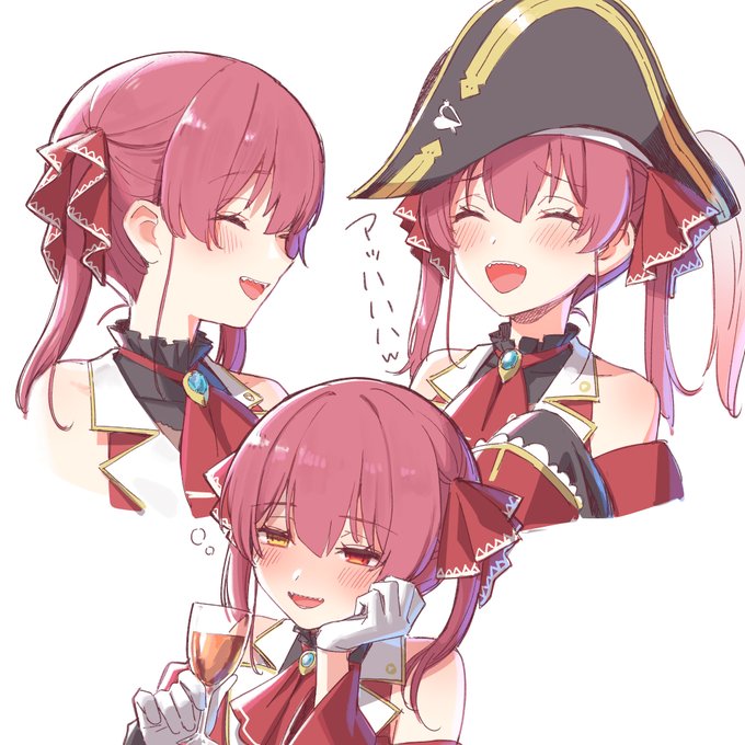Houshou Marine 1st Costume Bicorne Fan Art Popular