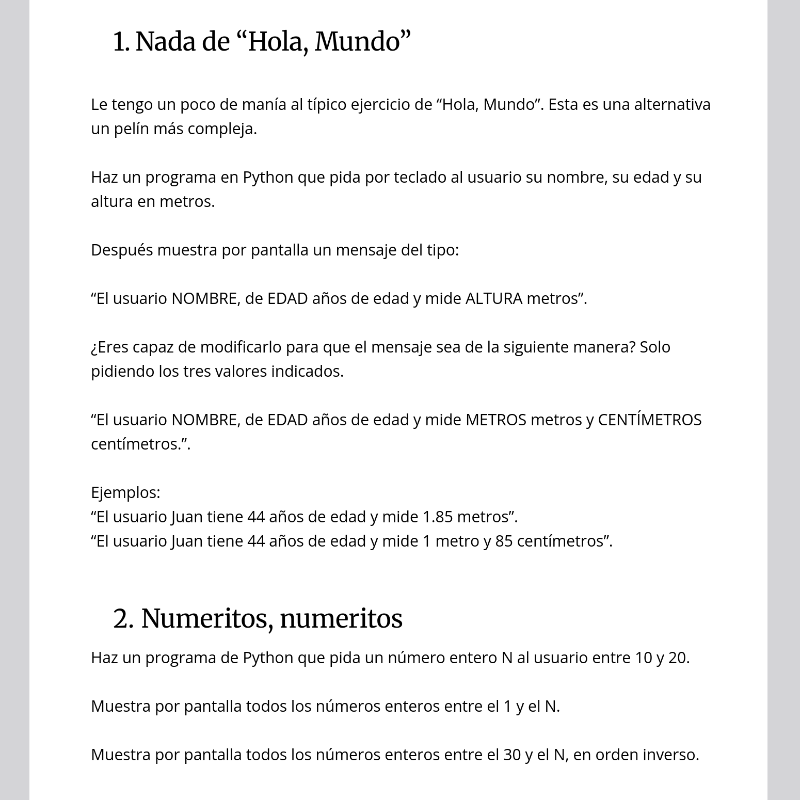 Muchos empiezan Python y se estancan porque no tienen ejercicios que ...