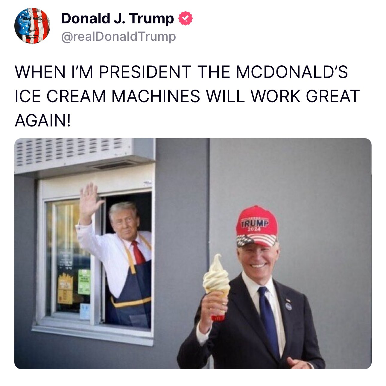 Trump: WHEN I’M PRESIDENT THE MCDONALD’S ICE CREAM MACHINES WILL WORK ...