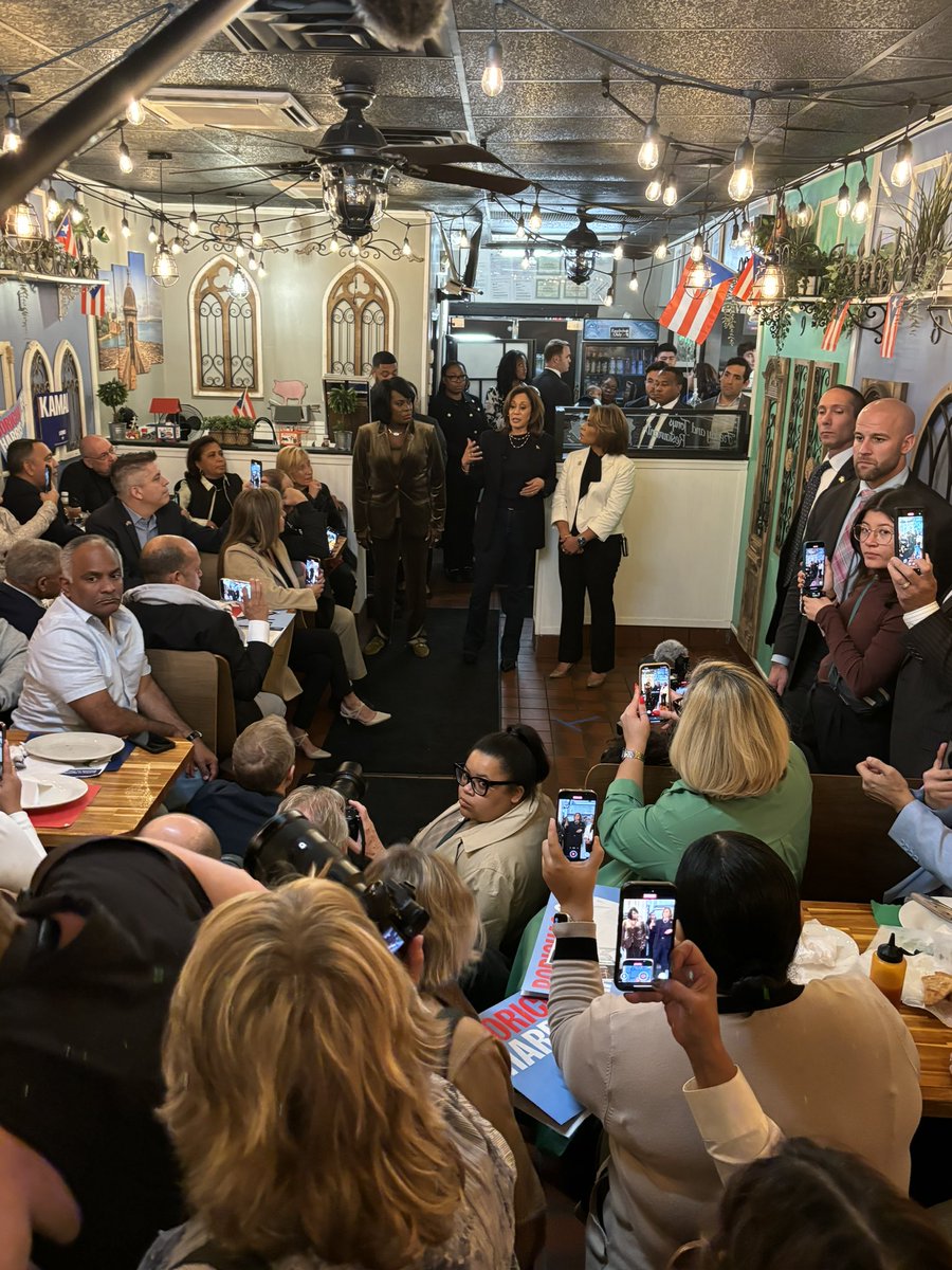 VP Harris visited Freddy & Tony's today, a Puerto Rican restaurant in ...