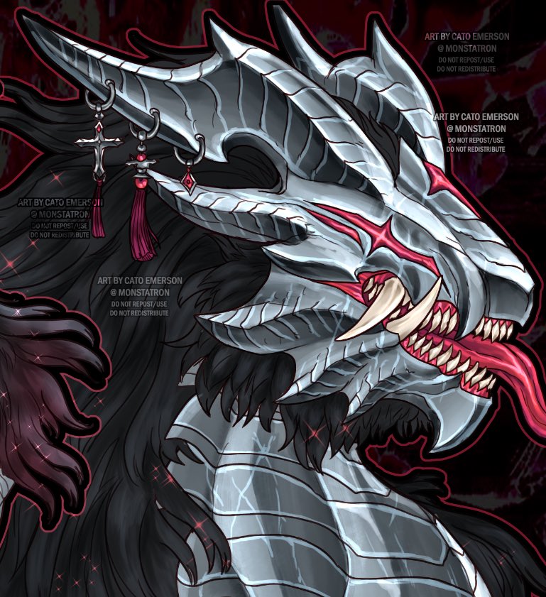 original design is by @/spinecentipede!! :3 grimoire has a kaiju wyvern ...