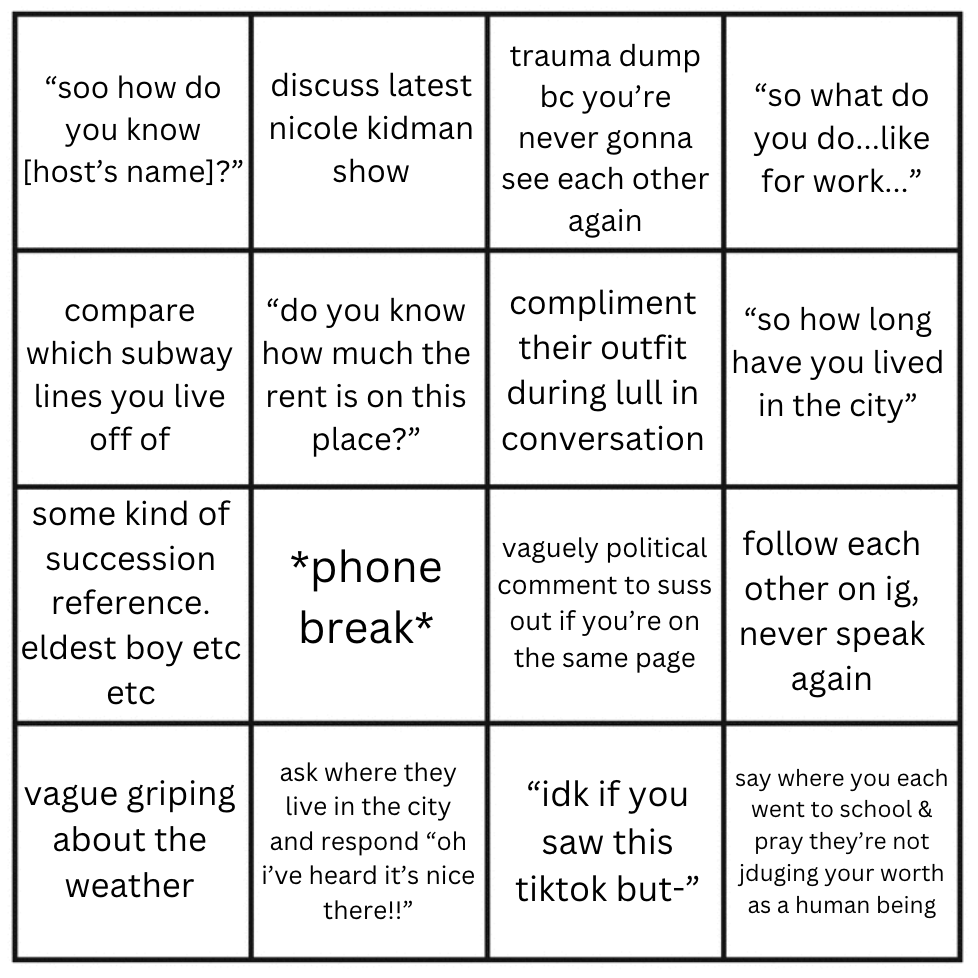 Small Talking Bingo