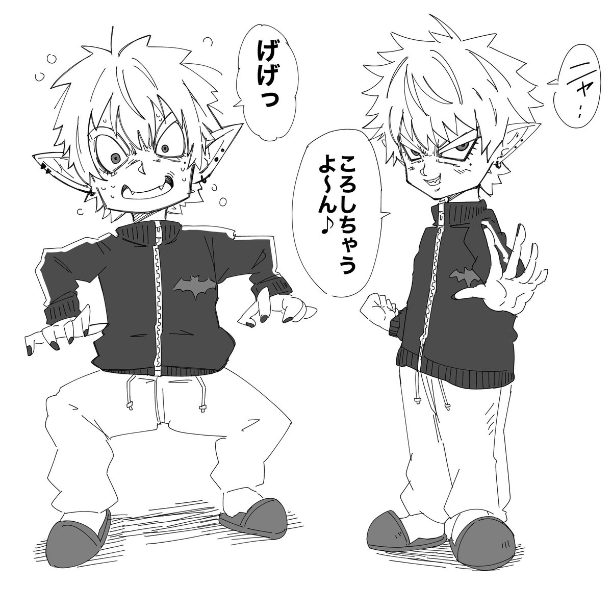 もうトドメを?ハッまだ早ぇーよ!』 ってピンチになるパターン #KuzuArt 」かばタロウの漫画