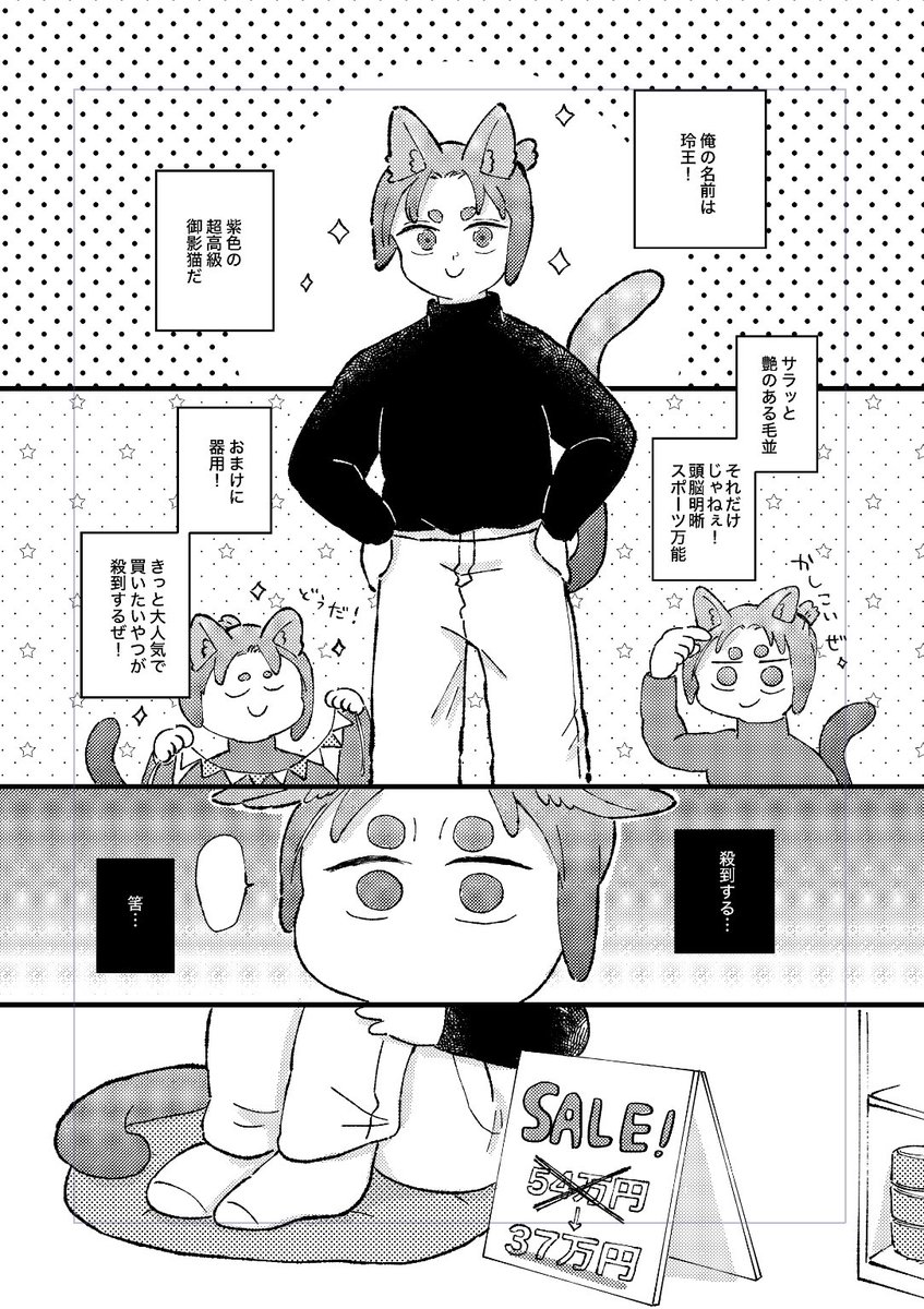 「よこく! kncg夫妻とねこちゃんたち。の5話、cgrお嬢とroねこちゃんの出会い編を来週とかにアップできたらいいなって」アオピコの漫画