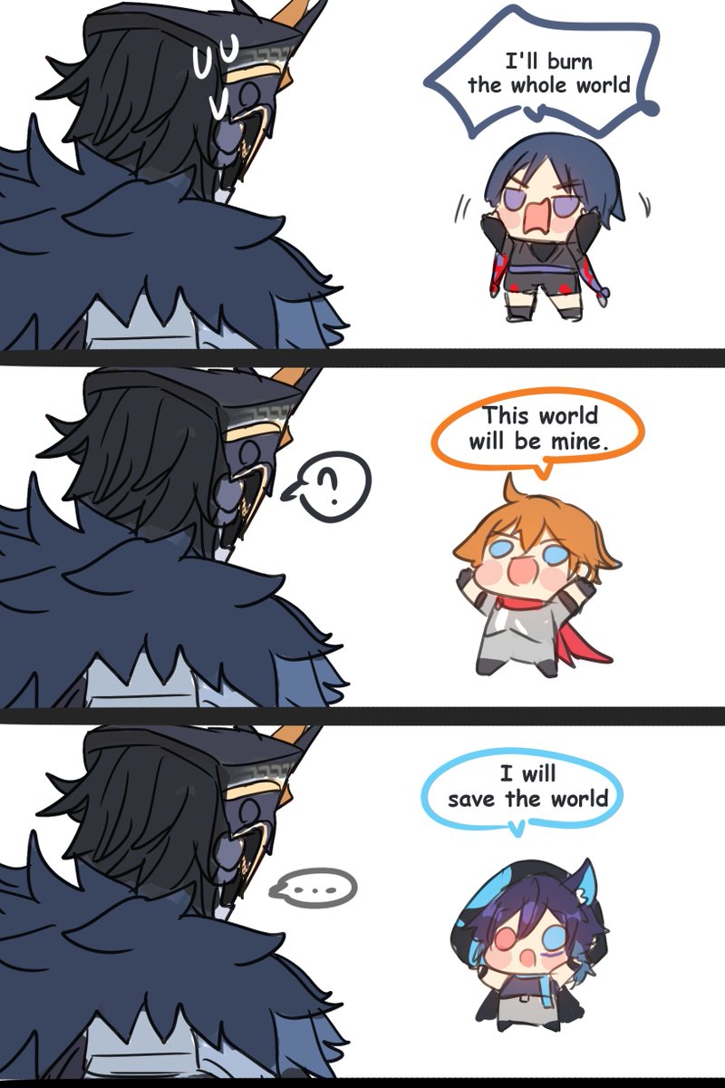 「😅 3 different types #Capitano #scaramouche #childe #tarta」P• (🔶&👹)の漫画