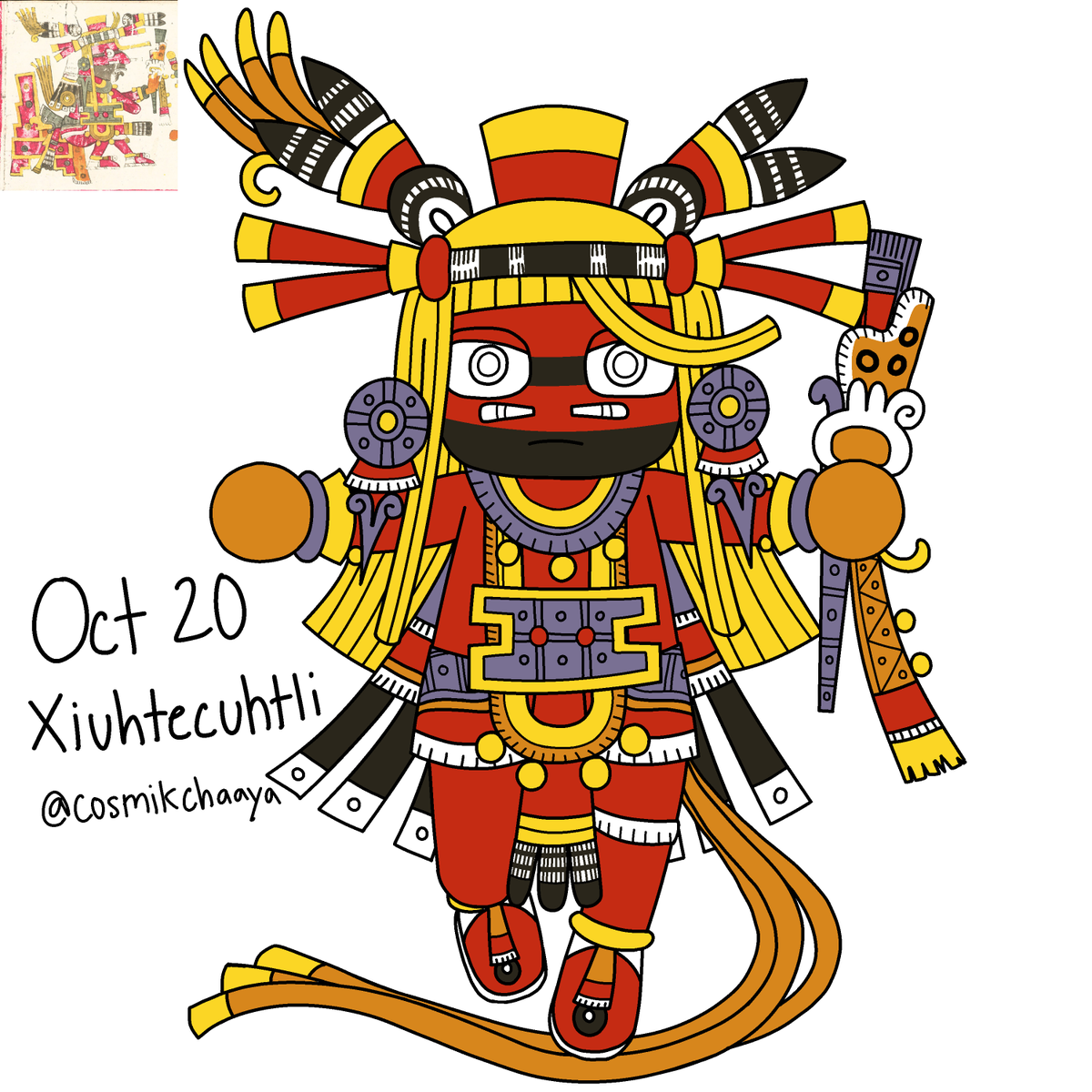 Xiuhtecuhtli The Turquoise Lord Lord Of The Year God Of Fire Aztec Sun