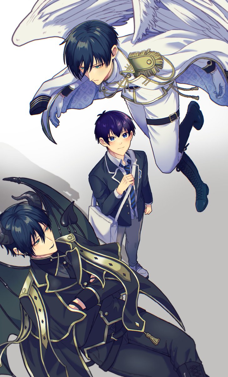 「rnisicnn高校に通うisg41は天使と悪魔に魅入られてしまってるらしい…み」|ちょんのイラスト