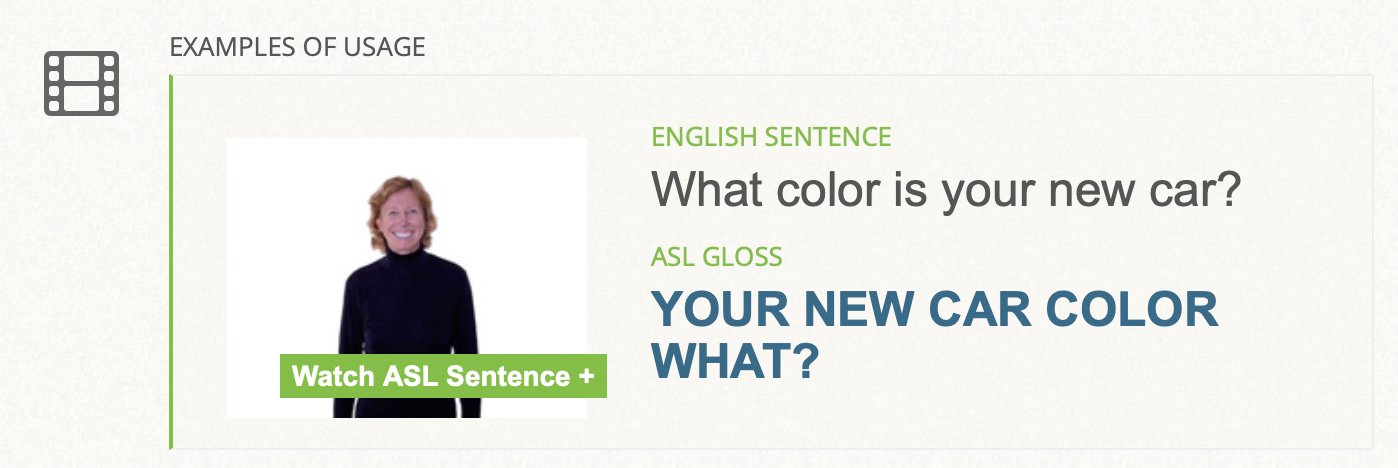 Gloss Asl Grammar