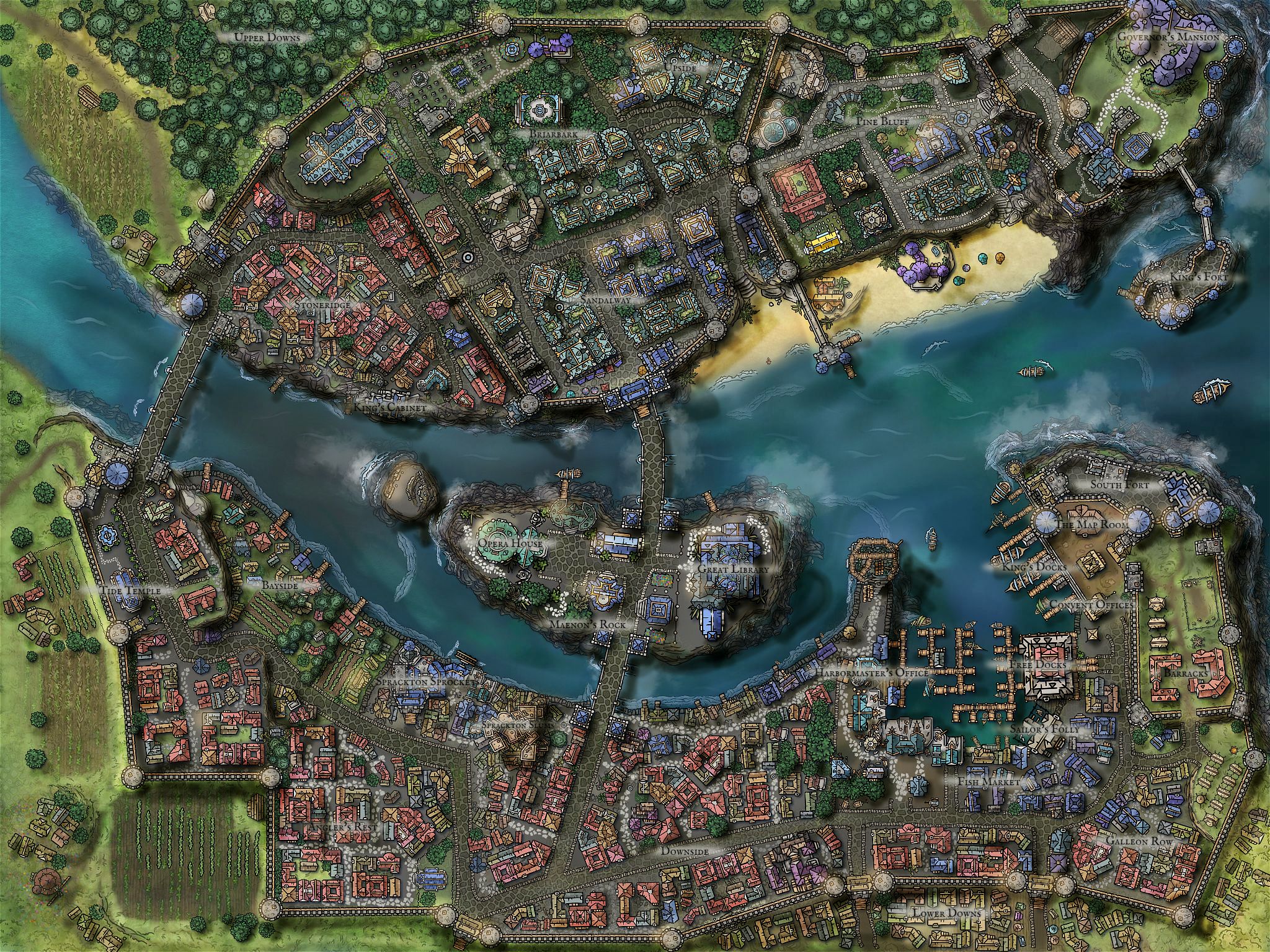Medieval Port City Map