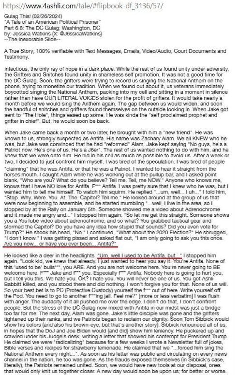 Correct. Zach Alam admitted he was Antifa inside the DC jail. Some like ...