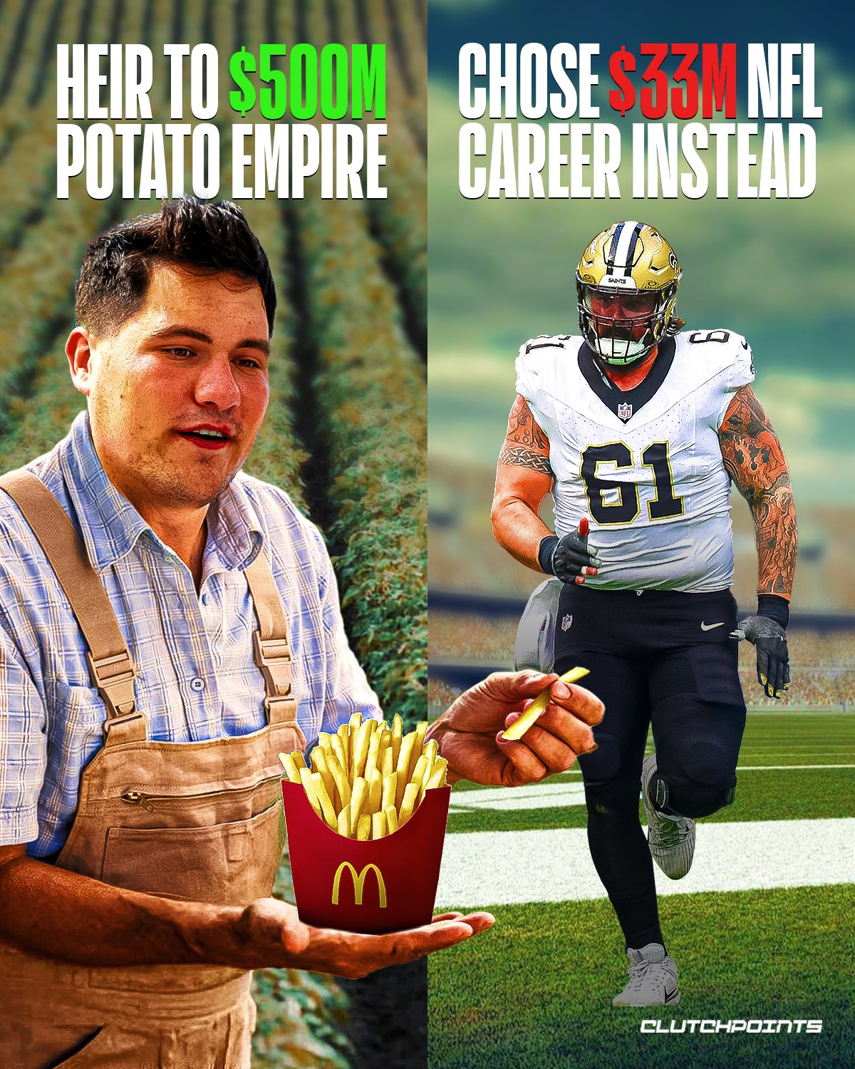 One NFL player is heir to a $500,000,000 potato empire 勞