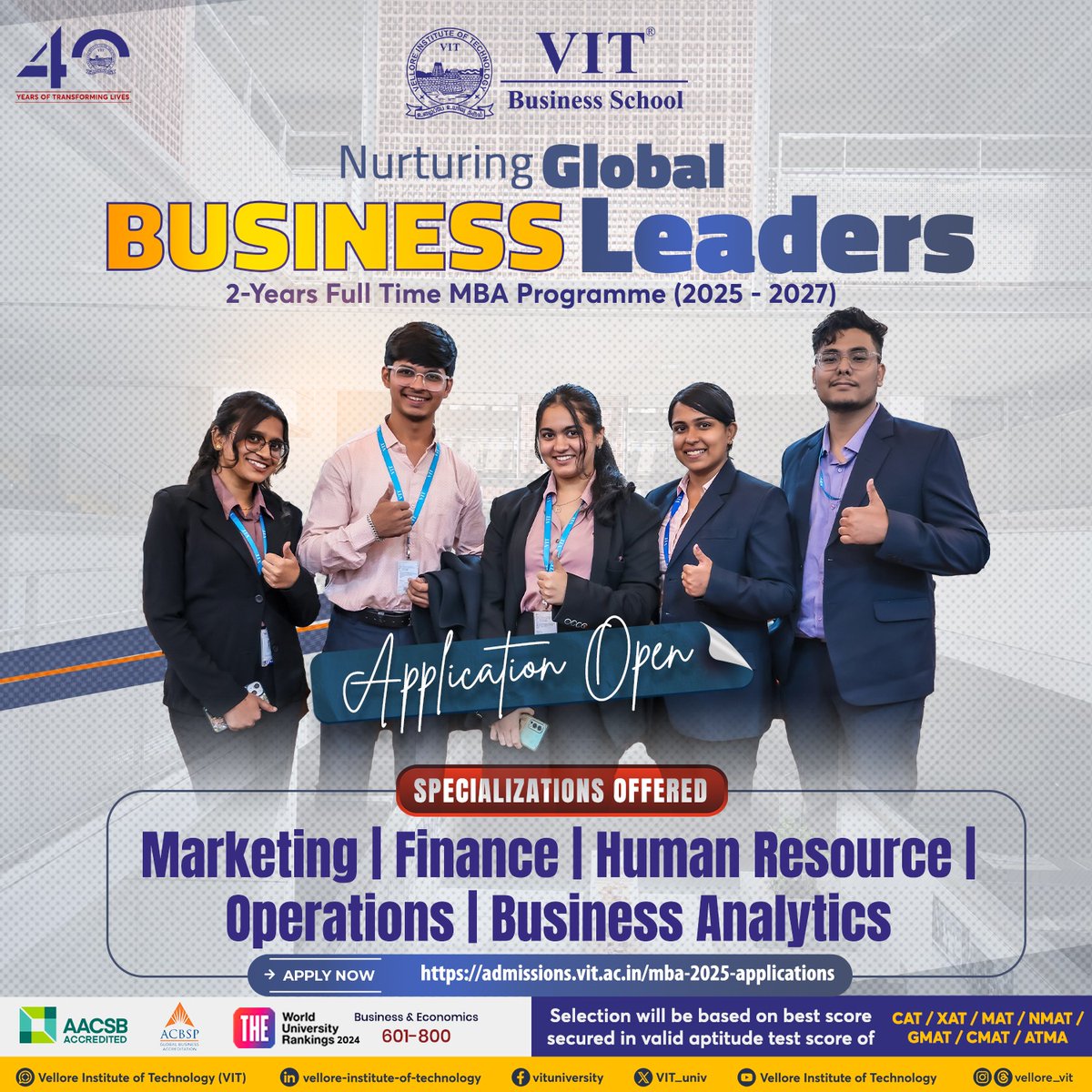 Vit Business School Logo VIT Dr. Vajjhala Venkata Gopal, Dean Of