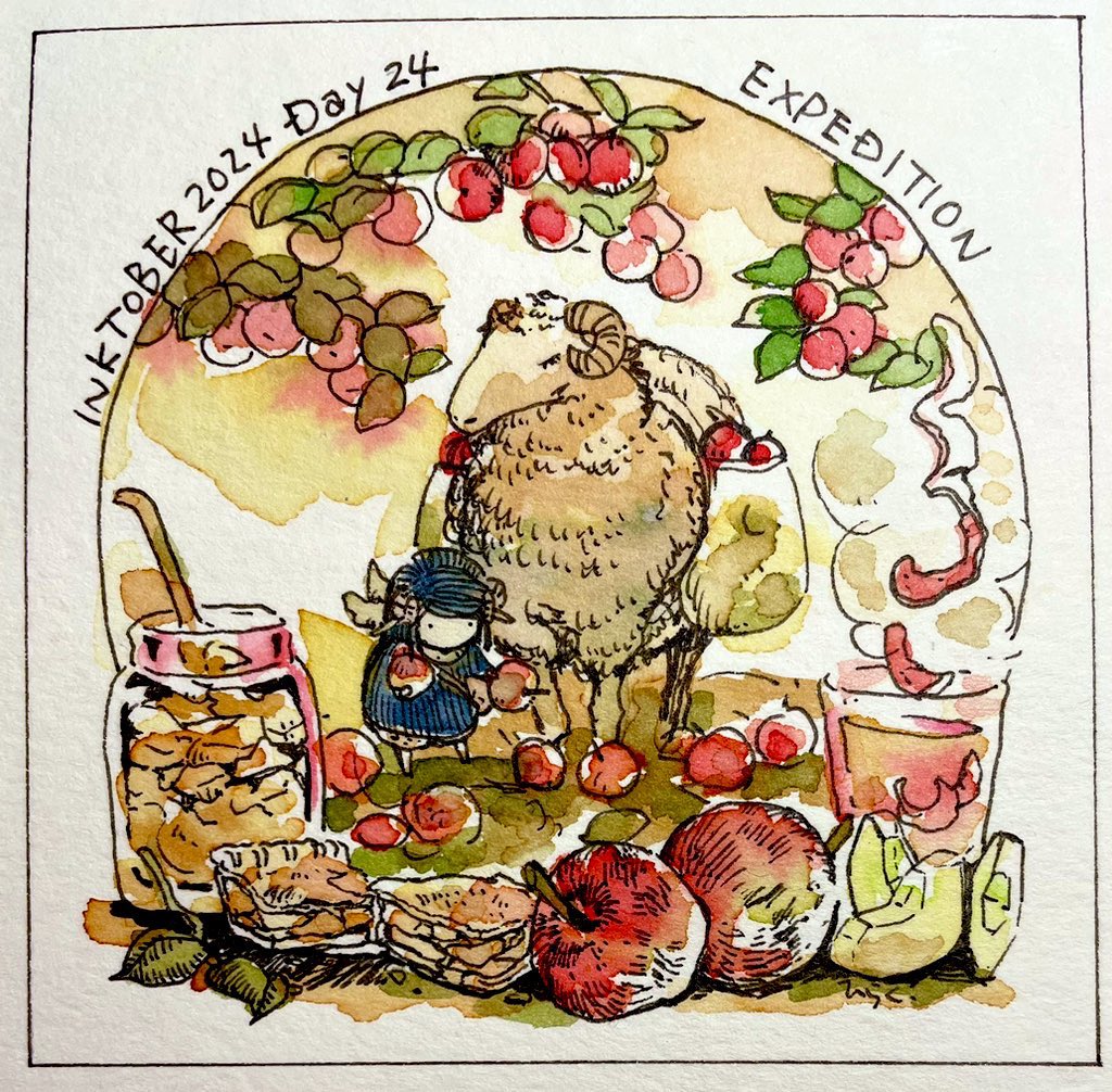 今月描いた絵を晒そう #Pavot 10月は #Inktober に参加しています。 旅を想起させるテーマが多く」ひらく🐑の漫画