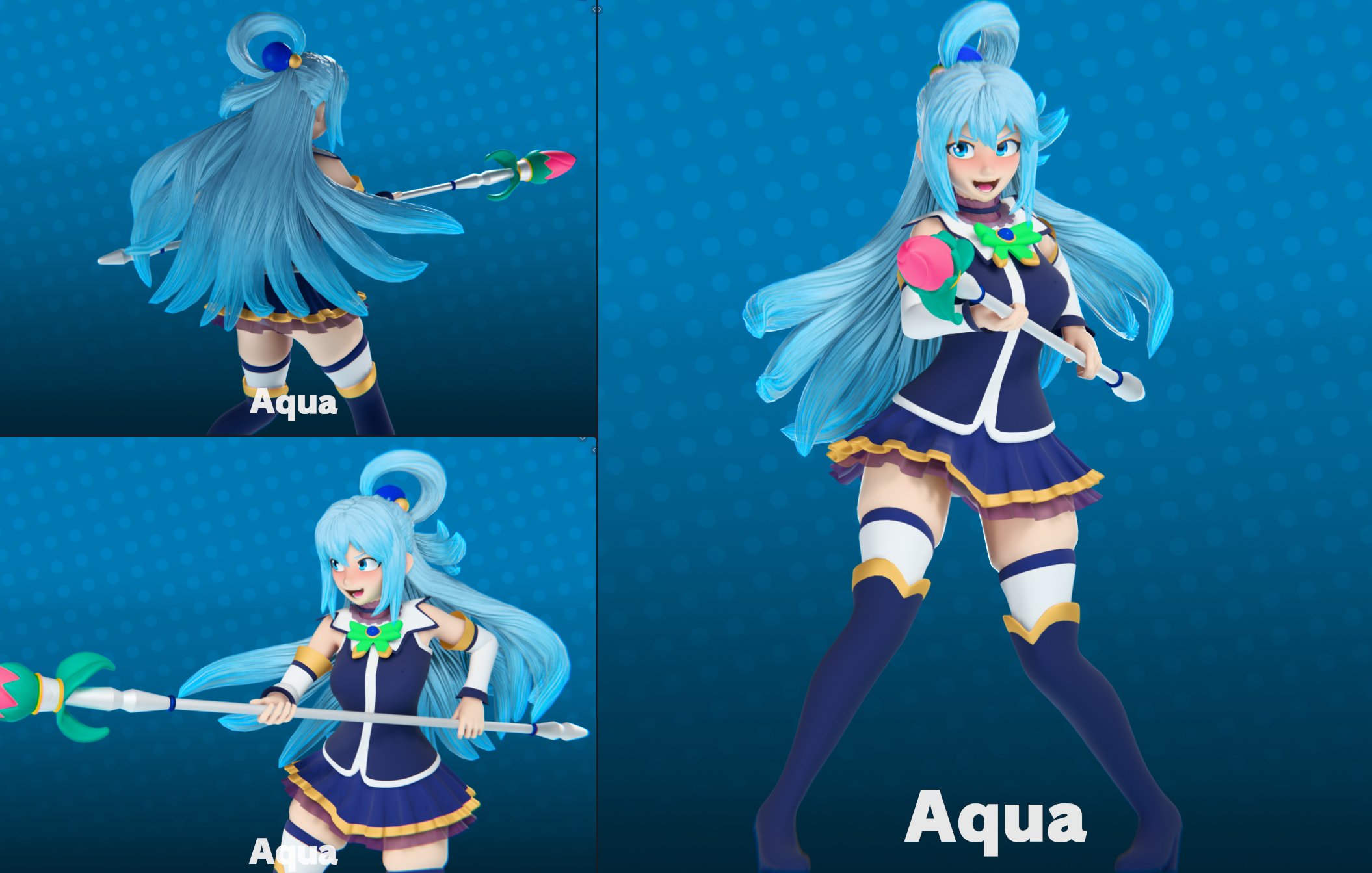 Aqua [Konosuba] fan art - 3D model by Amarillo (@AmarilloArts) [2f10cf3] - Sketchfab