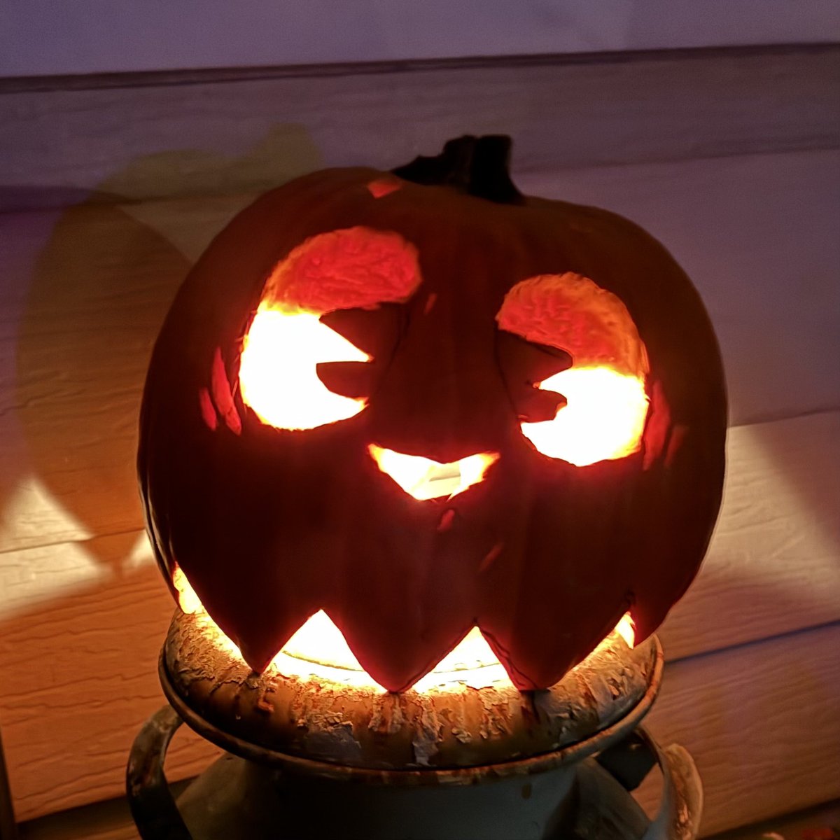 How about a Clyde-O-Lantern instead? He's round and orange like a ...