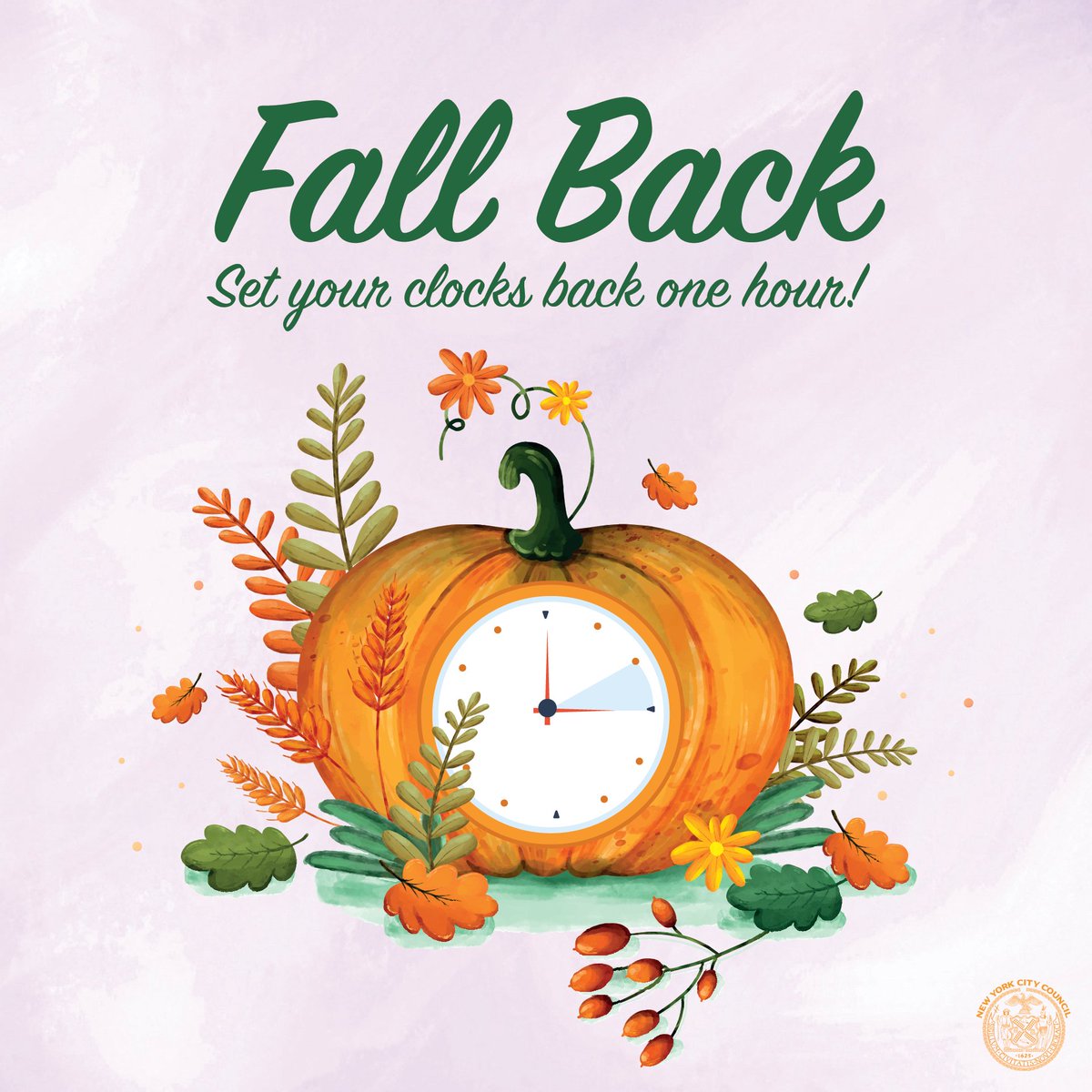 Fall Back Time Clock Clipart