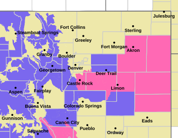 Denver Castle Rock Map Snow... US National Weather Service