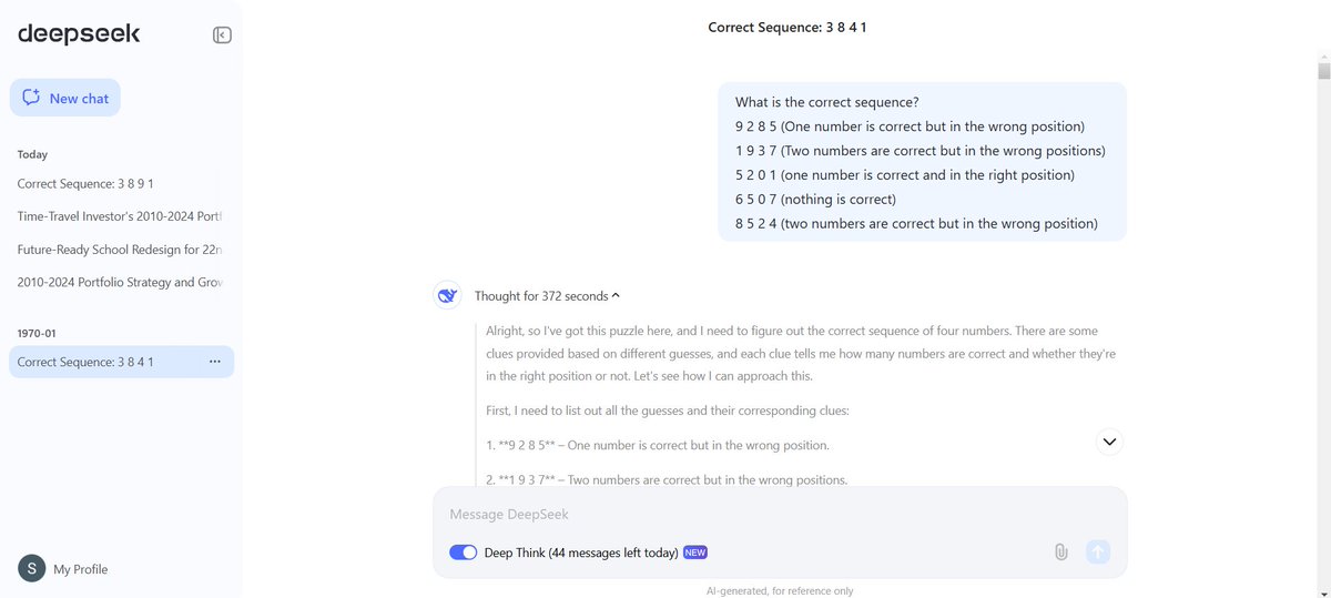 DeepSeek Launches 'Deep Think' Feature, Showcasing AI Reasoning Process ...
